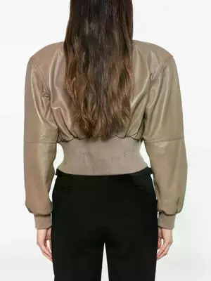 Chloé Padded Shoulder Cropped Leather Jacket