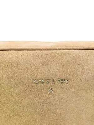 Patrizia Pepe Suede Cross-body Bag With Logo Plaque