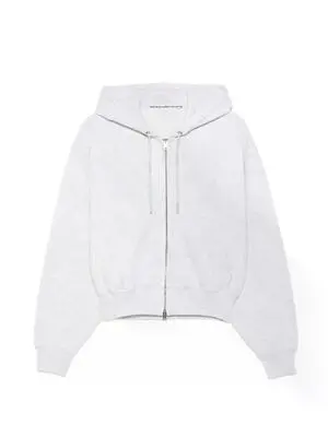 Alexander Wang Zip-up Hoodie With Rhinestone Drawcords