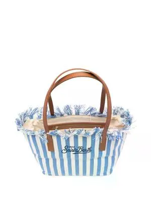 MC2 SAINT BARTH Striped Fringed Tote Bag - Blue