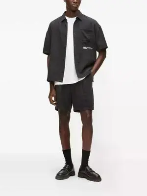 Karl Lagerfeld Crinkled Cotton Shorts