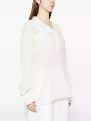 TOTEME Off-white Overlapping Collar Blouse - Neutrals