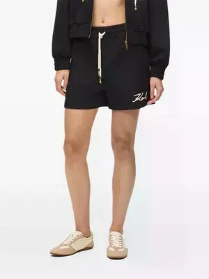 Karl Lagerfeld Logo Detail Shorts - Black