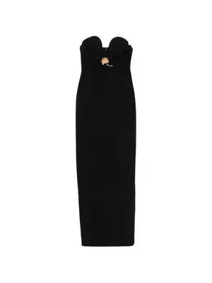 Roland Mouret Sweetheart Floral Embellished Maxi Dress - Black