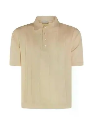 PIACENZA CASHMERE 1733 Vertical-stripe Polo Shirt - Neutrals