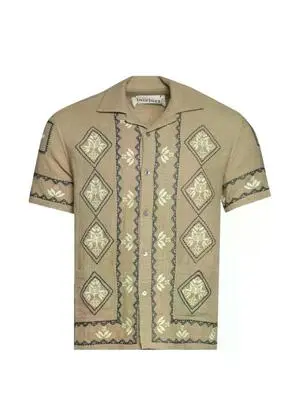 BAZISZT Mexican Embroidered Short-sleeve Shirt