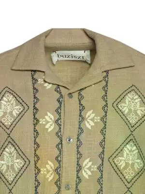 BAZISZT Mexican Embroidered Short-sleeve Shirt