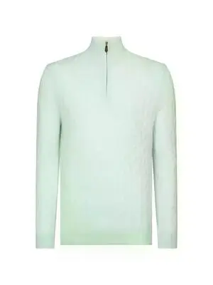 N.peal Cable Knit Half-zip Sweater - Green