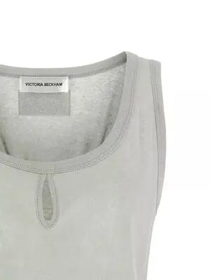 Victoria Beckham Scoop Neck Cut-out Tank Top - Grey