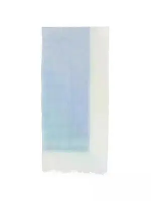 D'ANIELLO Fringed Colour Block Scarf - Blue