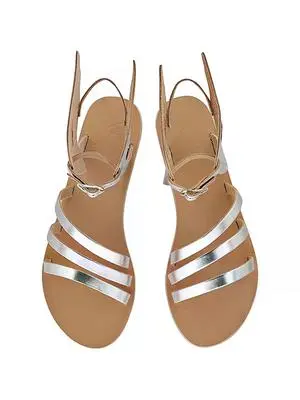 ANCIENT GREEK SANDALS Ikaria Winged Strap Sandals - Silver