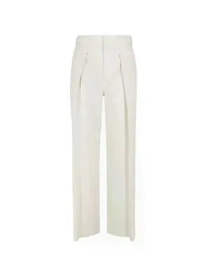 ERMANNO FIRENZE Pinstripe Pleated Trousers - Neutrals