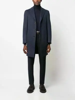 Canali Single-breasted Wool-blend Peacoat