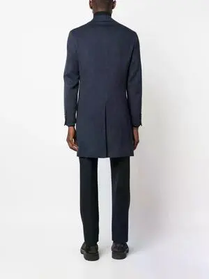 Canali Single-breasted Wool-blend Peacoat