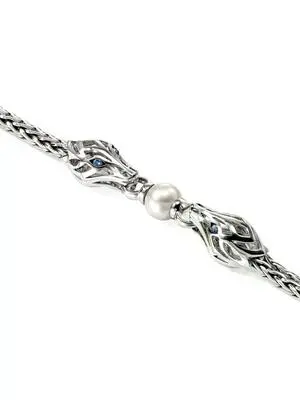 John Hardy Sterling Naga Pearl And Blue Sapphire Bracelet