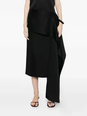 Carven Asymmetric Draped Midi Skirt