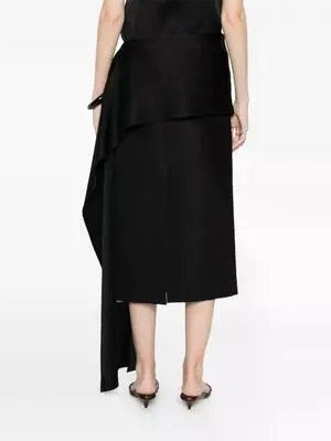 Carven Asymmetric Draped Midi Skirt
