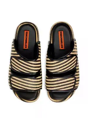 SIMONMILLER Raffia Striped Sandals