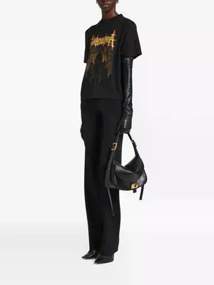 Balenciaga Graphic Print Distressed T-shirt - Black