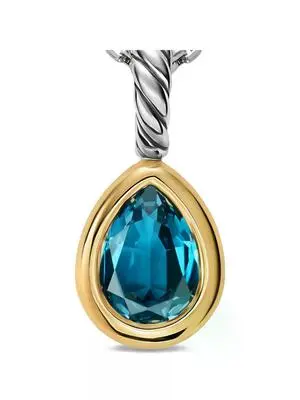 David Yurman Pear Cut Amulet With Hampton Blue Topaz In Sterling And 14k Yellow Gold