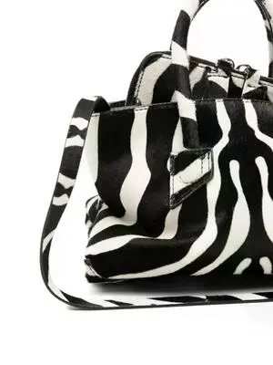 Attico La Passeggiata Zebra-pattern Mini Tote Bag