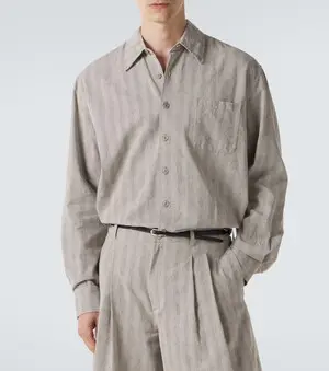 Our Legacy Above Striped Cotton And Linen-blend Shirt