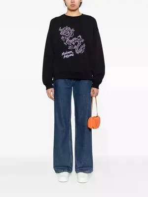 Maison Kitsuné Embroidered Dragon Crewneck Sweatshirt