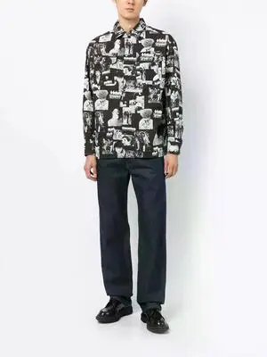 Maison Kitsuné Graphic-print Cotton Shirt