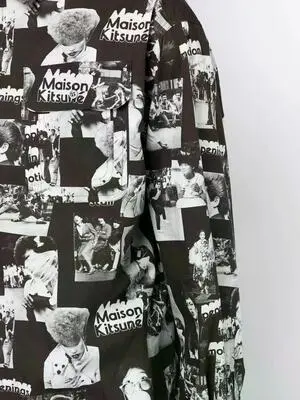 Maison Kitsuné Graphic-print Cotton Shirt
