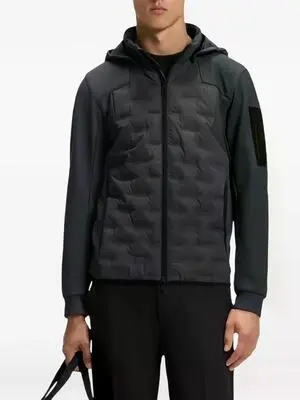 BOSS Zip Through Quilted Panel Jacket - Grey