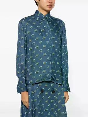 Maison Kitsuné Floral Print Long-sleeve Shirt