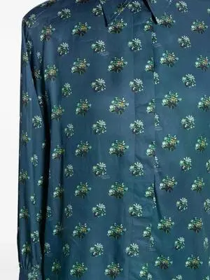 Maison Kitsuné Floral Print Long-sleeve Shirt