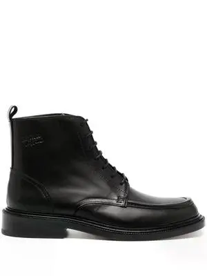 Maison Kitsuné Leather Lace-up Boots