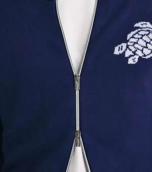 Vilebrequin Virgin Wool-cashmere Zip-up Cardigan With Jacquard Turtle Motif