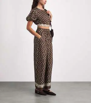 Claudie Pierlot Printed Wide-leg Trousers