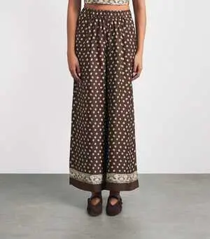 Claudie Pierlot Printed Wide-leg Trousers