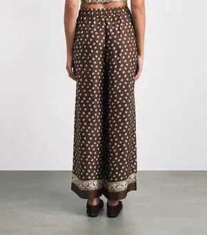 Claudie Pierlot Printed Wide-leg Trousers