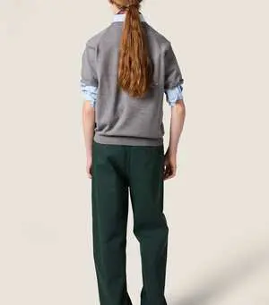 Miu Miu Wool Logo V-neck Pullover
