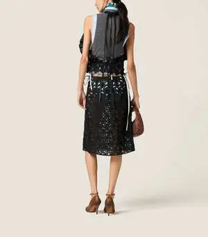 Miu Miu Cotton Macramé Pinafore Top