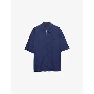 Prada Short-sleeved Technical Cotton Shirt - Blue