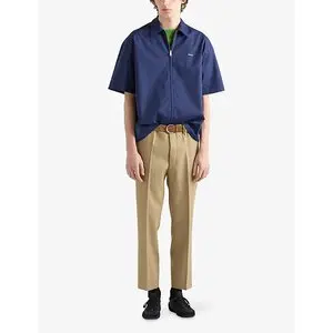 Prada Short-sleeved Technical Cotton Shirt - Blue