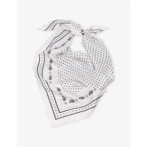 Maje Polka Dot-print Silk-twill Scarf - Ecru