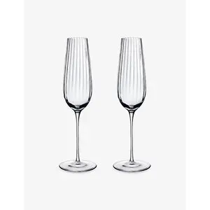 NUDE Round Up Set Of Two Sparkling Wine Glasses - Clear