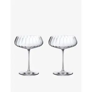 NUDE Round Up Set Of Two Coupe Glasses - Clear