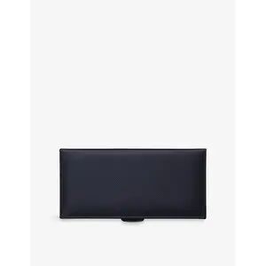 Smythson Panama Leather Cufflinks Box - Navy