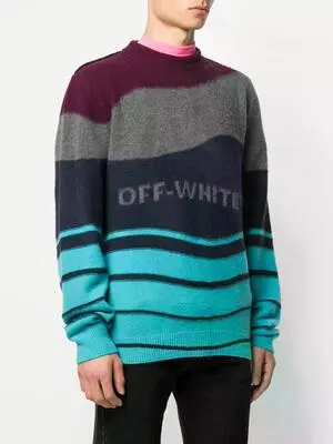 Off-White Multicoloured Striped Knitted Jumper