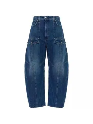 Sportmax Violino Wide Leg Cargo Jeans - Blue