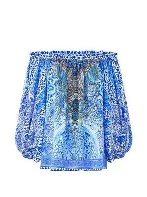 Camilla Bosphorous Off-shoulder Top With Blouson Sleeves