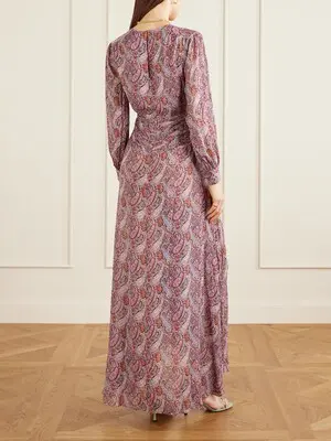 Rixo Meera Paisley-print Chiffon Maxi Dress