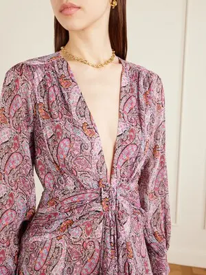 Rixo Meera Paisley-print Chiffon Maxi Dress